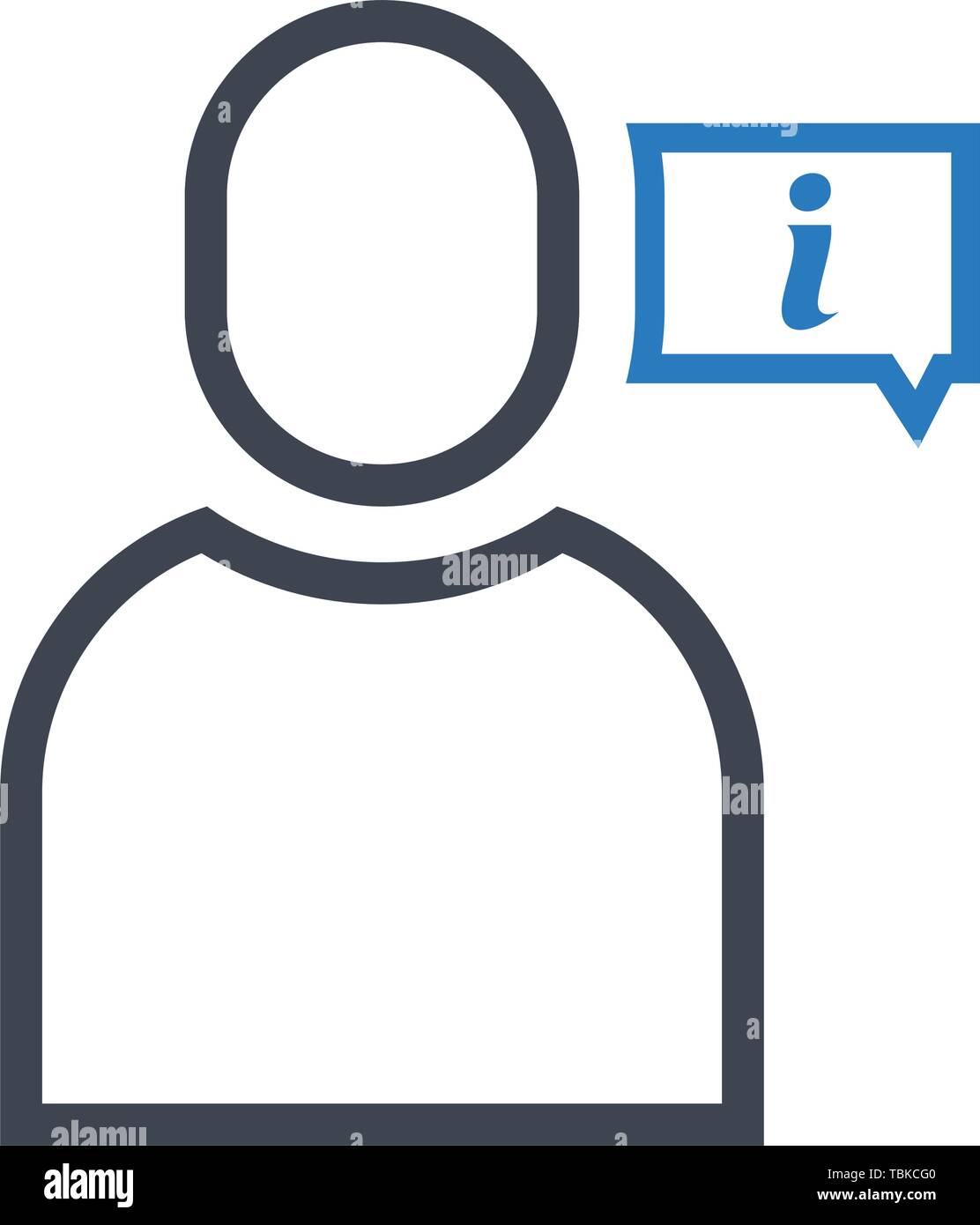 Customer support information icon vector - blue Stock Vector Image ...