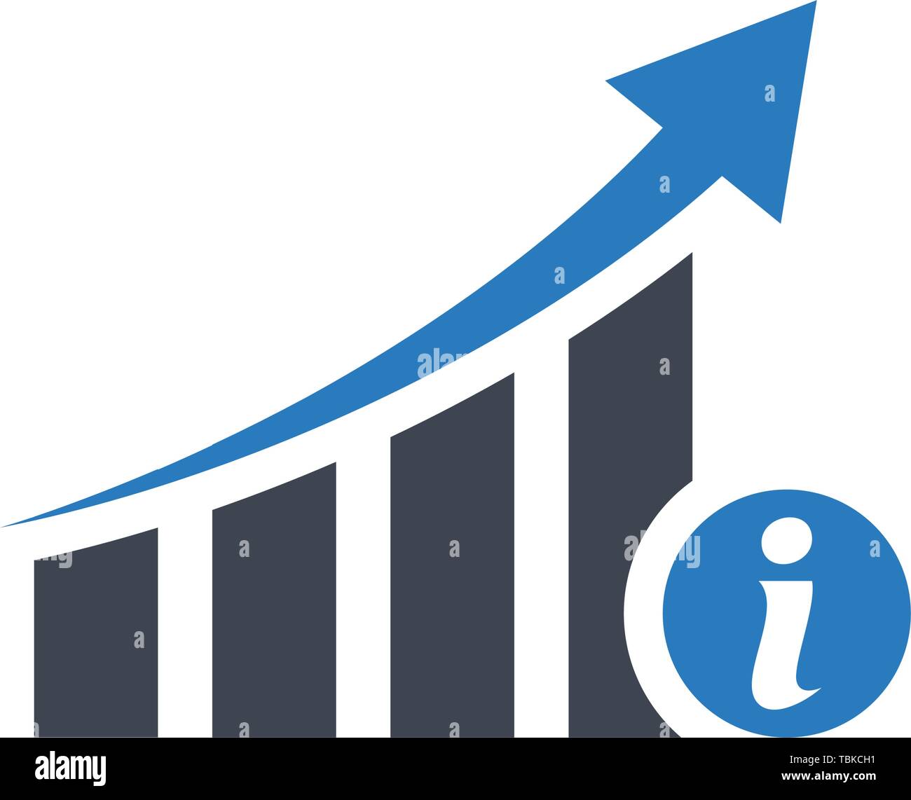 Growth information icon vector - blue Stock Vector Image & Art - Alamy