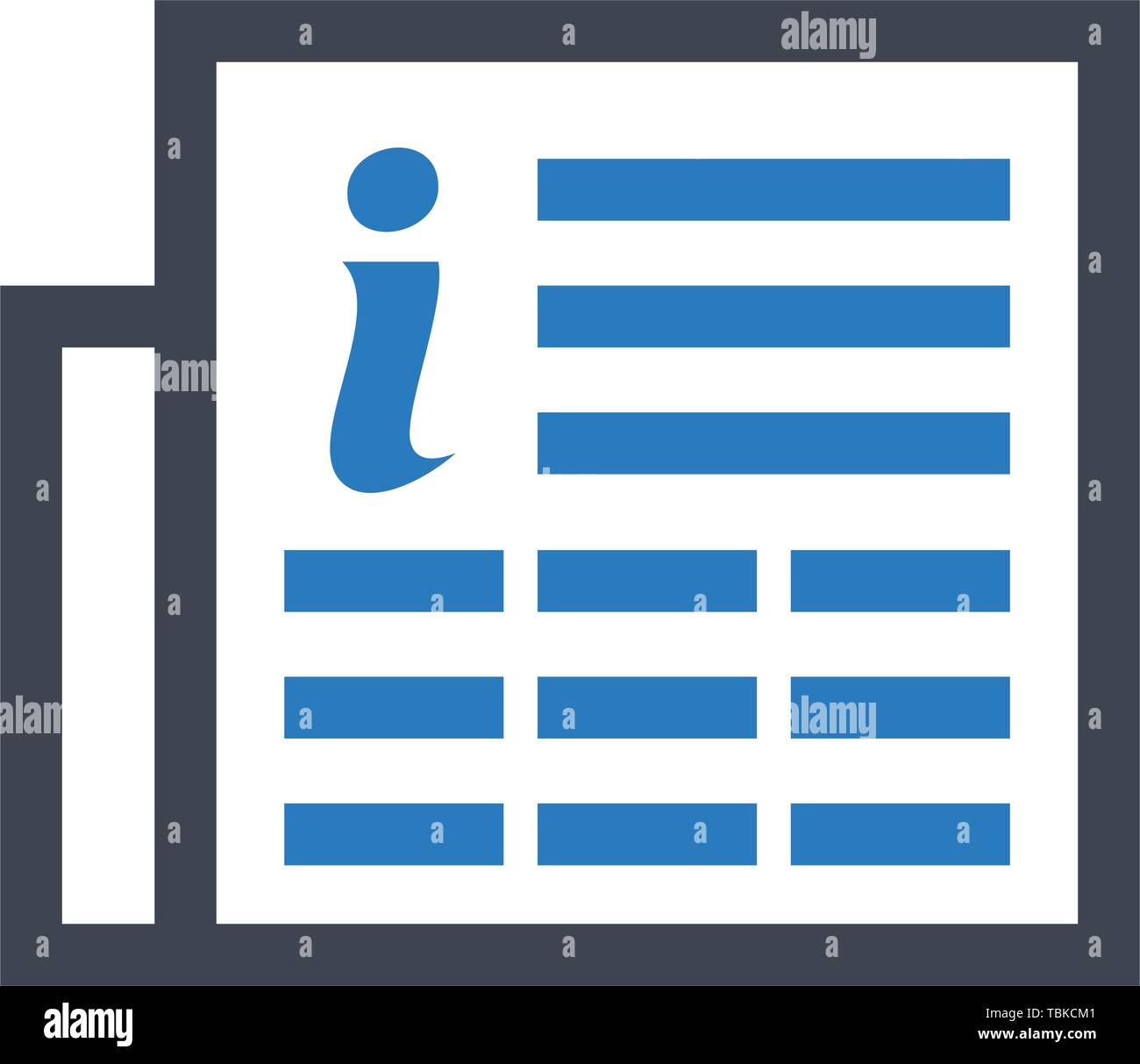 News paper information icon vector - blue Stock Vector Image & Art - Alamy