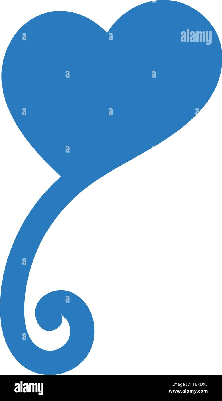 Heart vector icon, Love symbol. Valentine's Day sign - blue Stock ...