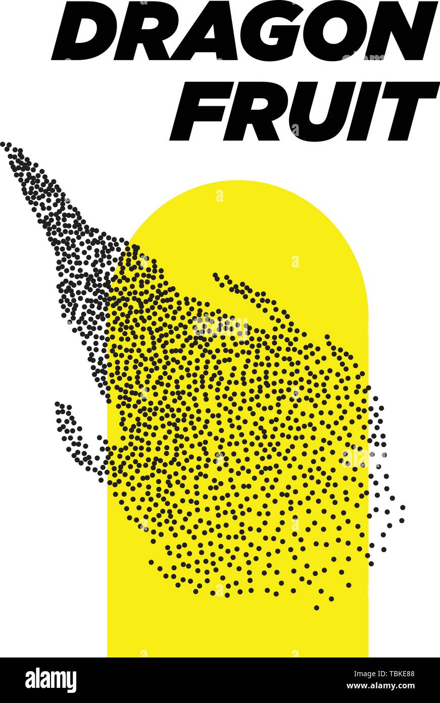 Dragon fruit modern halftone dot poster with bright colors Stock Vector ...