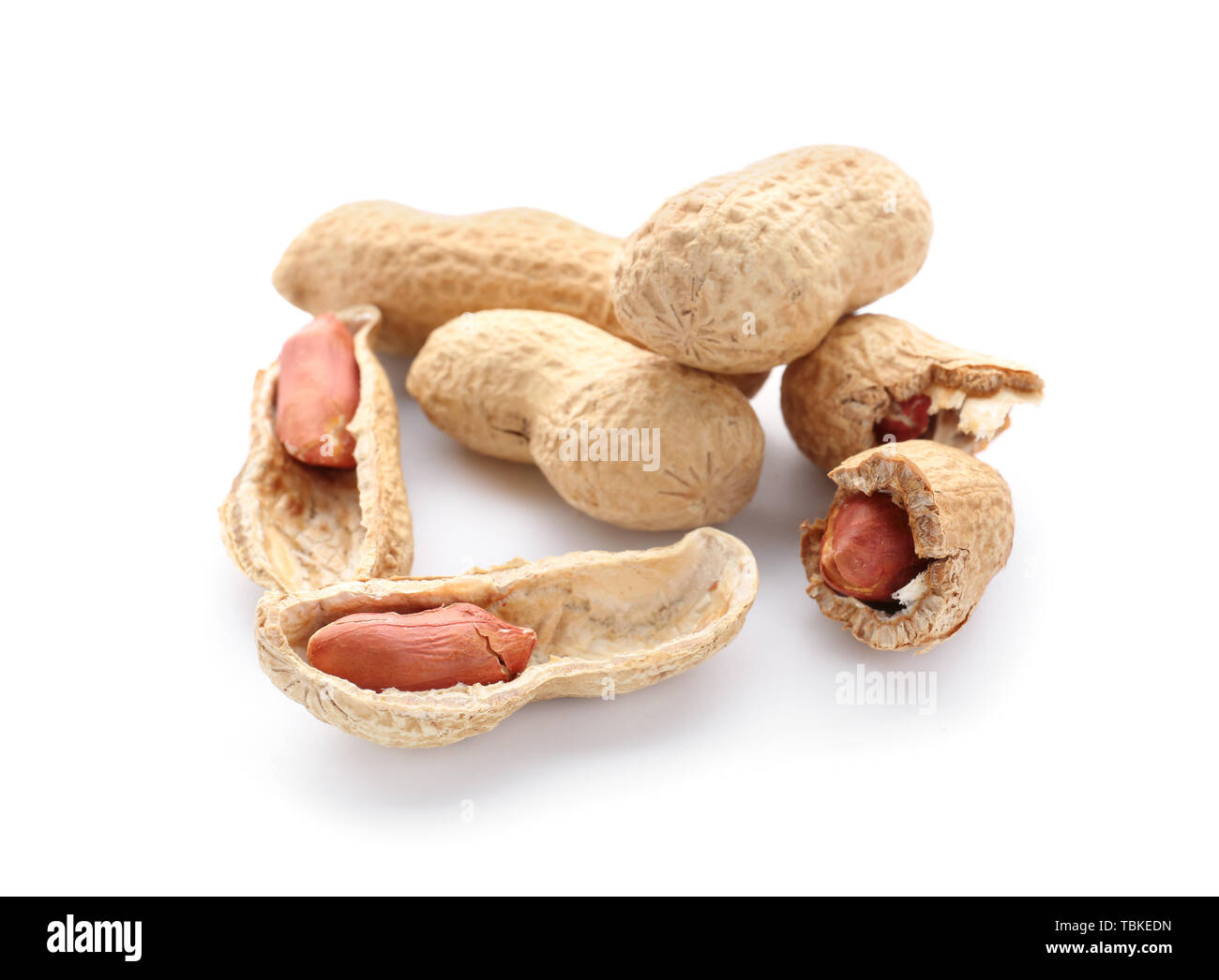 Tasty peanuts on white background Stock Photo - Alamy