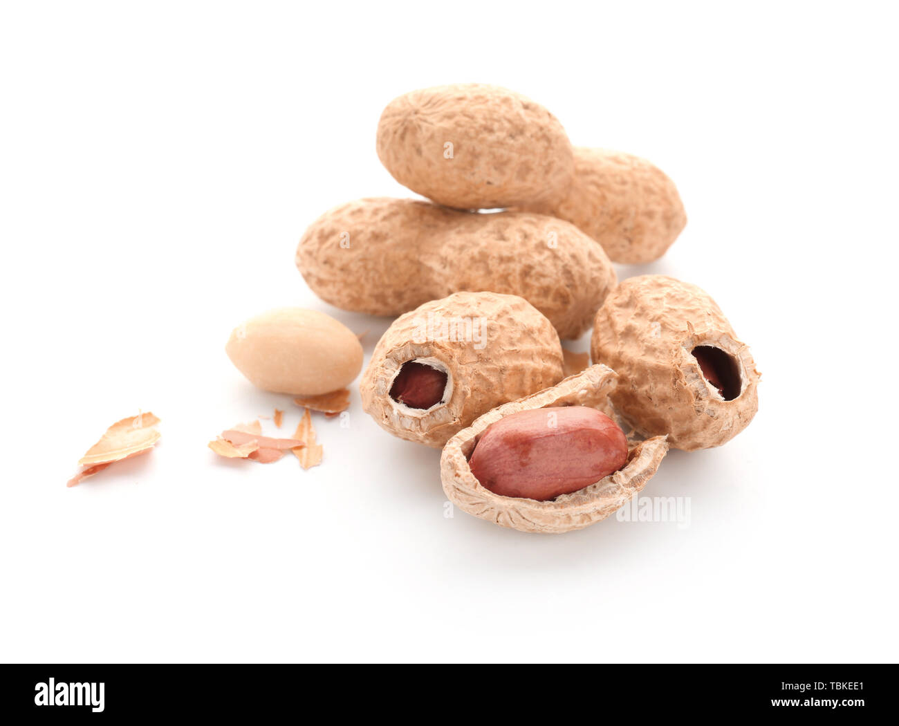 Tasty peanuts on white background Stock Photo - Alamy