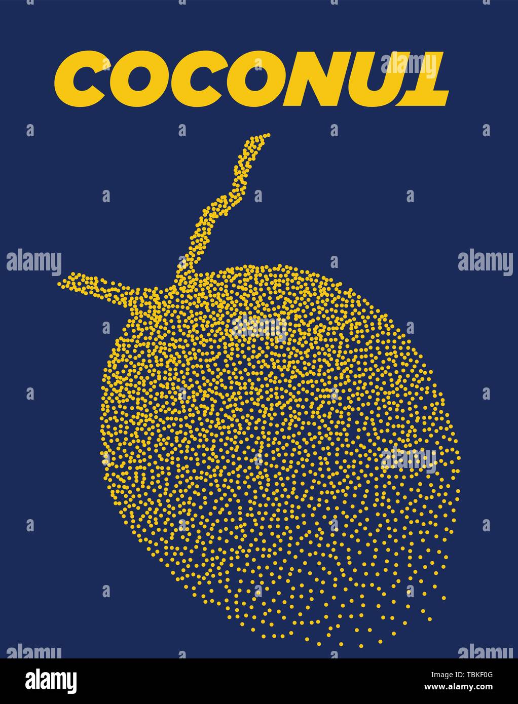 Coconut modern halftone dot poster with bright colors Stock Vector ...