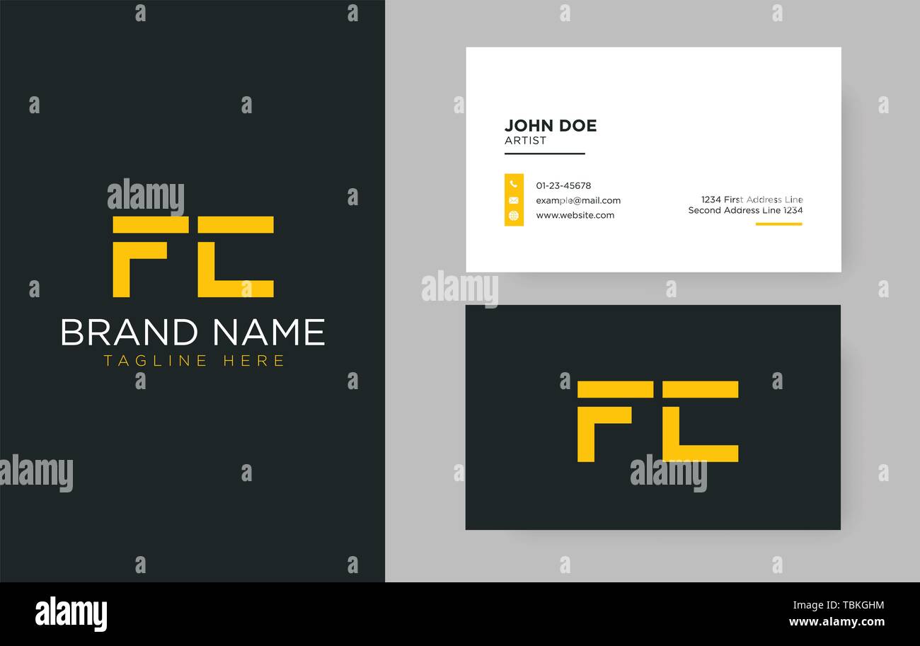Premium letter FC logo with an elegant corporate identity template ...
