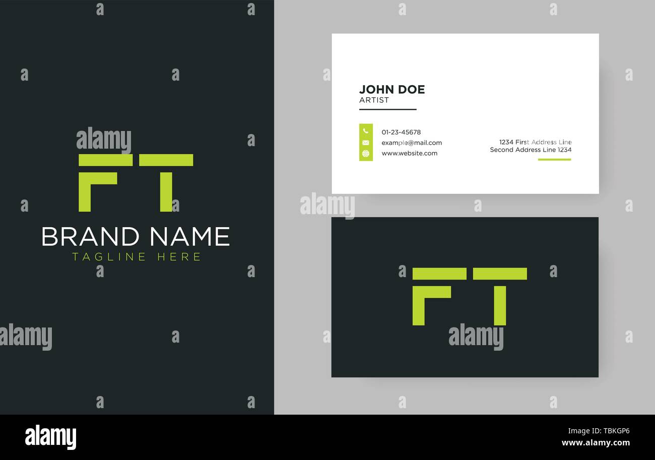 Premium letter FT logo with an elegant corporate identity template ...