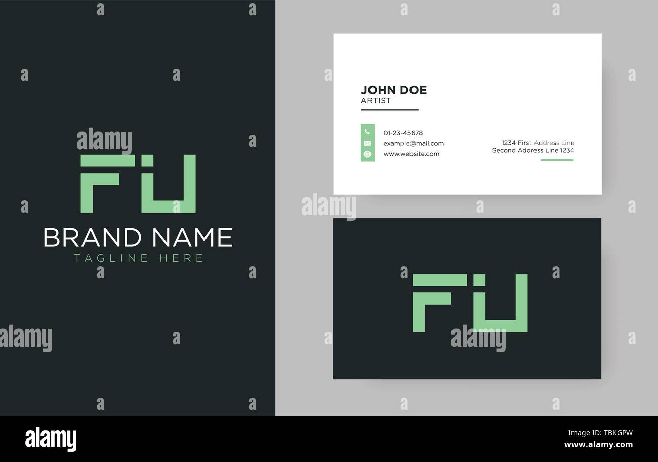 Premium letter FU logo with an elegant corporate identity template ...