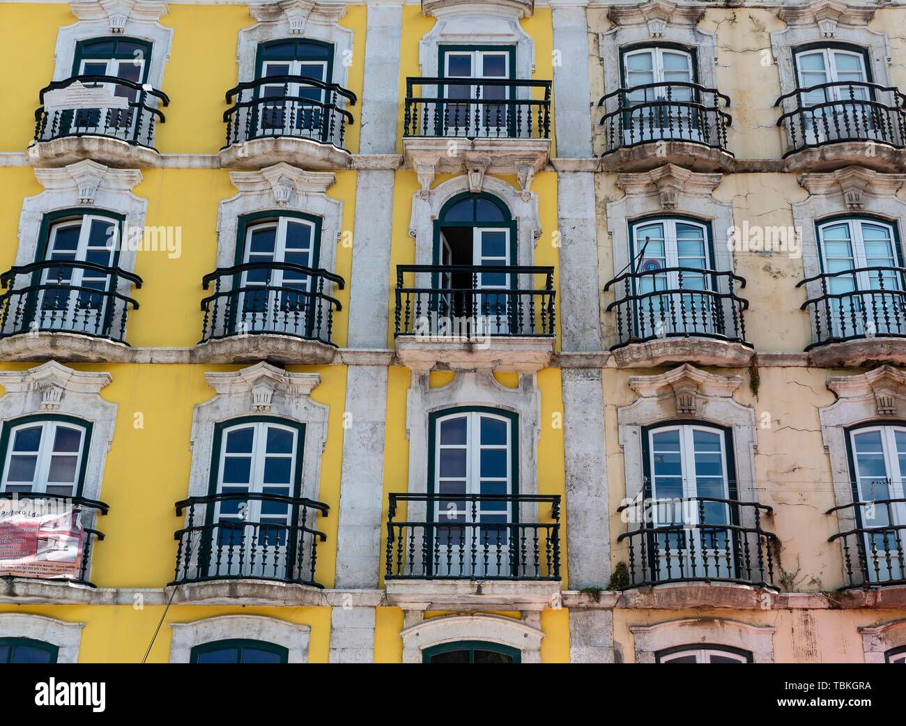 Old house facade in the district chiado hi-res stock photography and ...