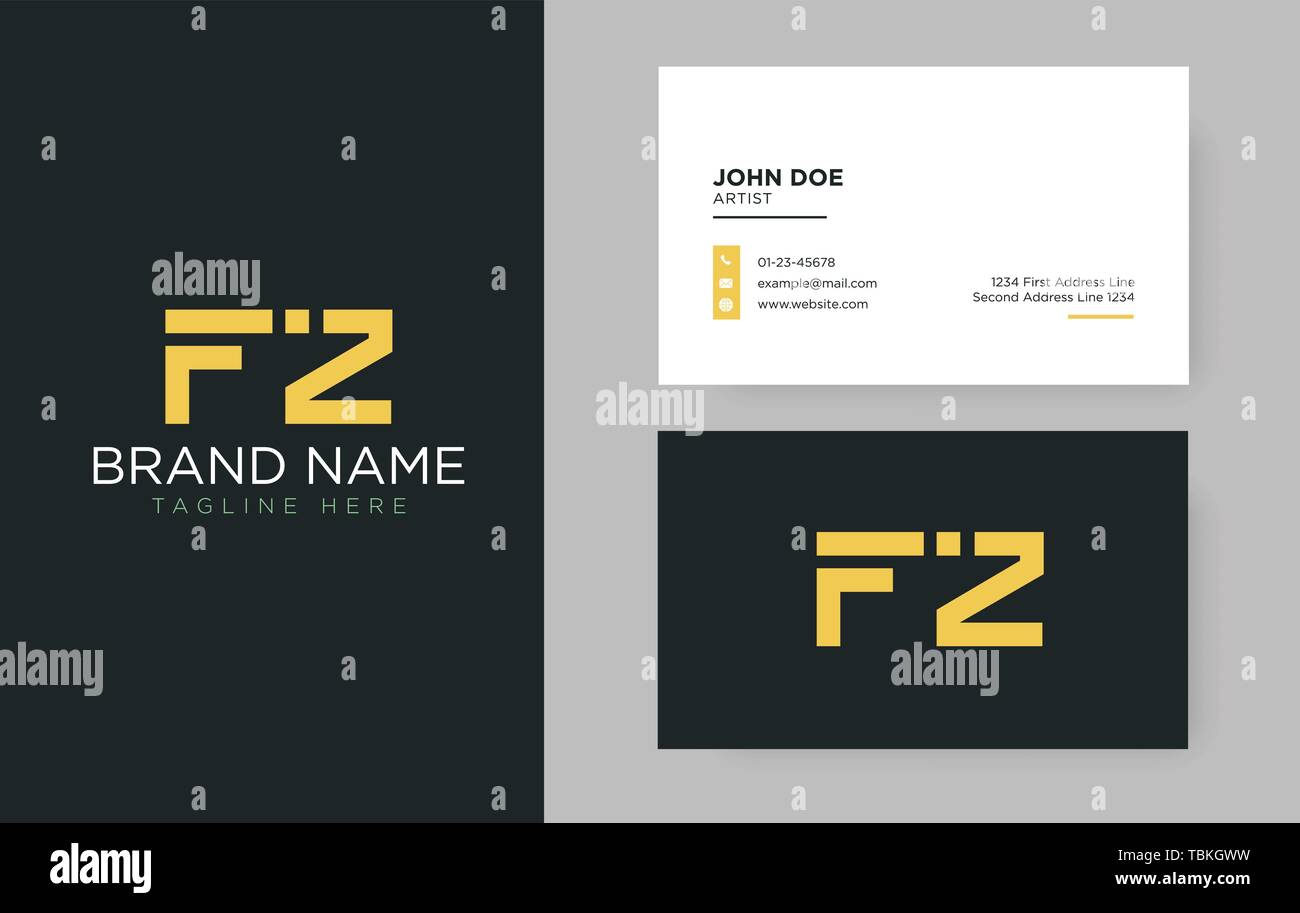 Premium letter FZ logo with an elegant corporate identity template ...