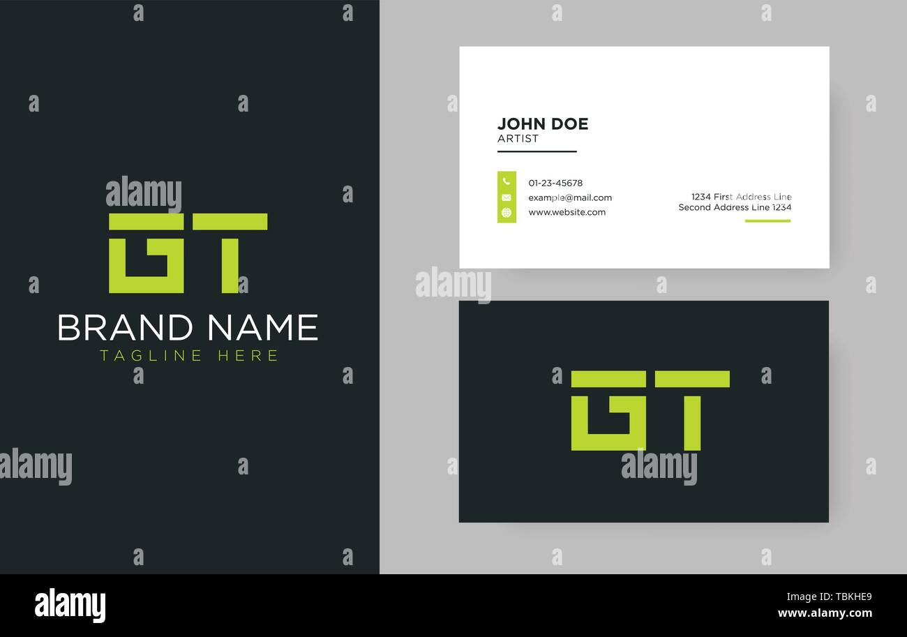 Premium letter GT logo with an elegant corporate identity template ...