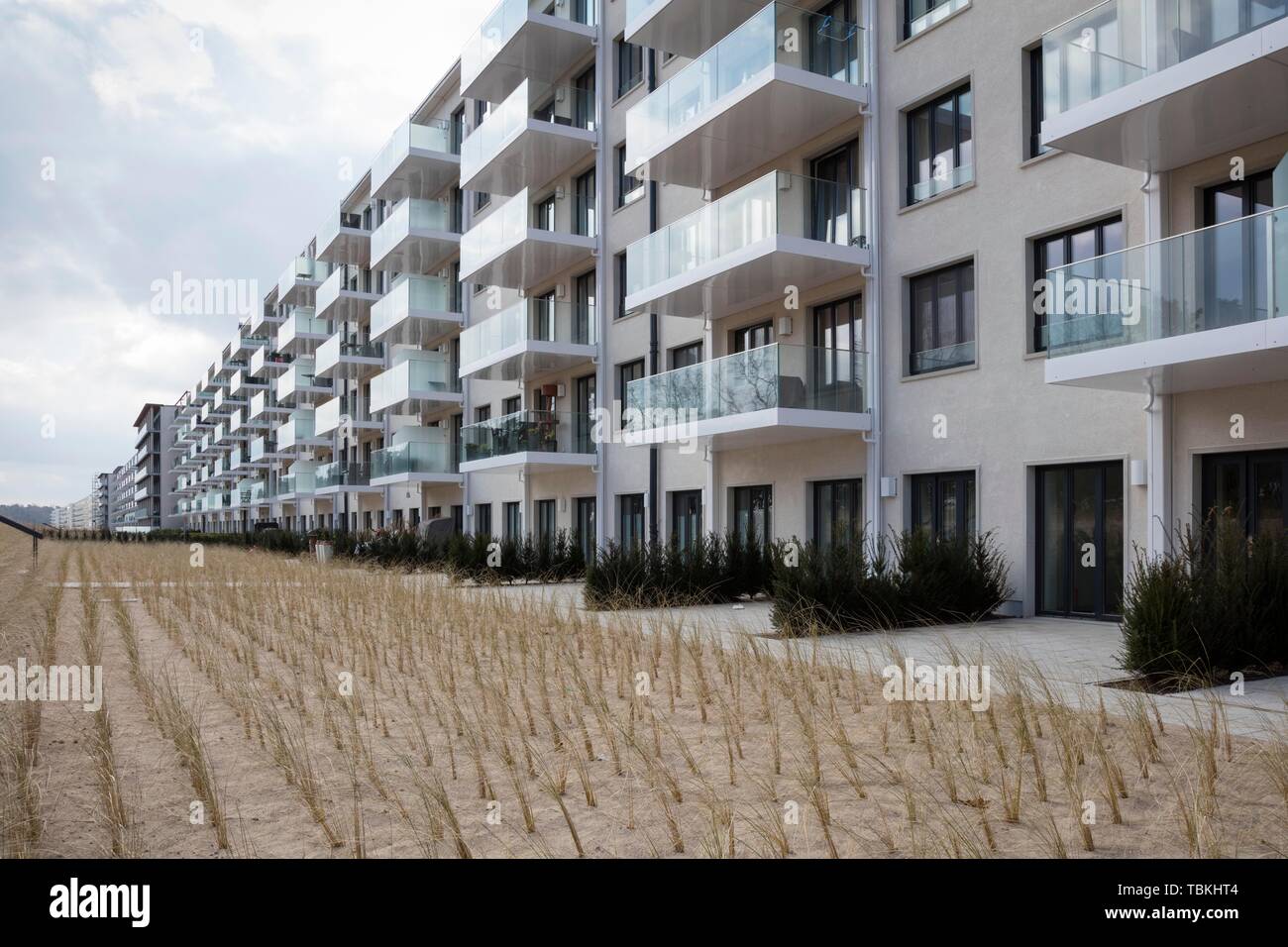 Renovated block of houses, former KdF seaside resort, Prora, Binz ...