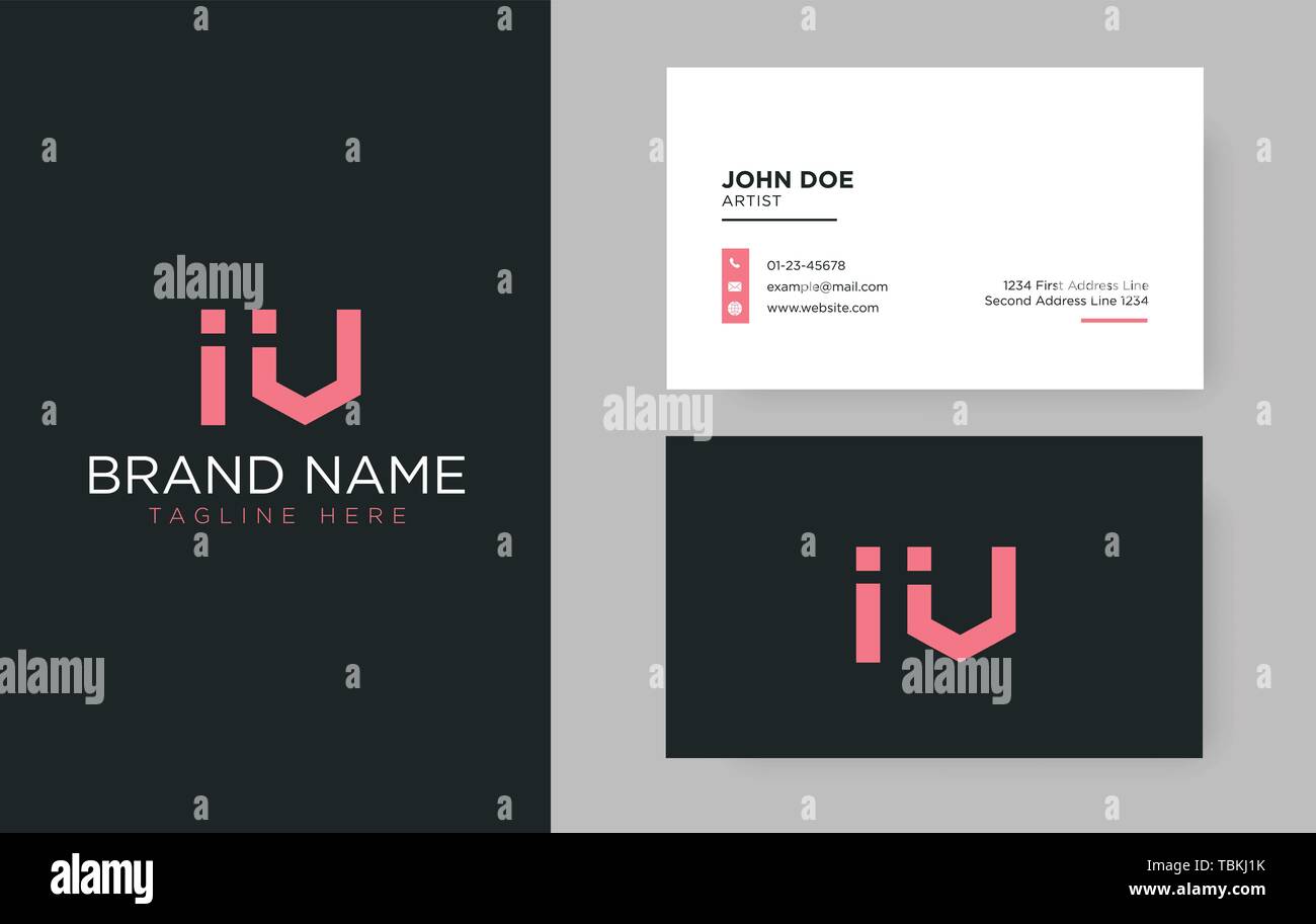Premium letter IV logo with an elegant corporate identity template ...