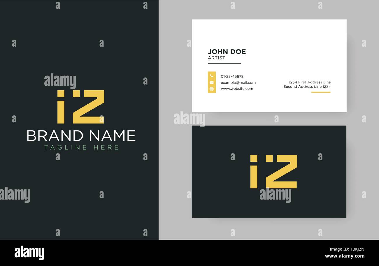 Premium letter IZ logo with an elegant corporate identity template ...