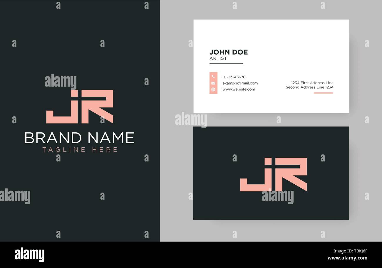 Premium letter JR logo with an elegant corporate identity template ...