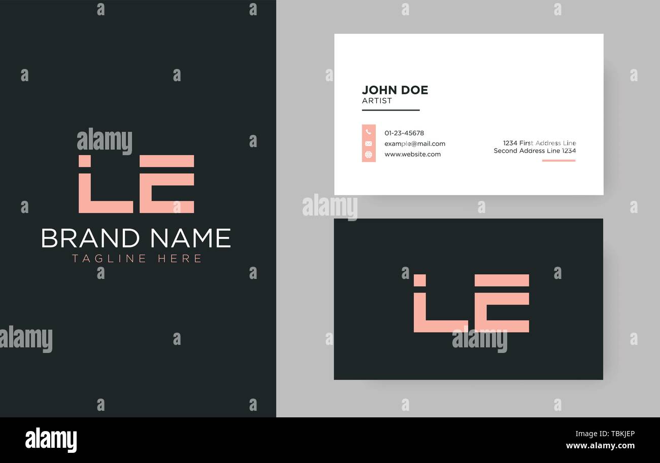 Premium letter LE logo with an elegant corporate identity template ...