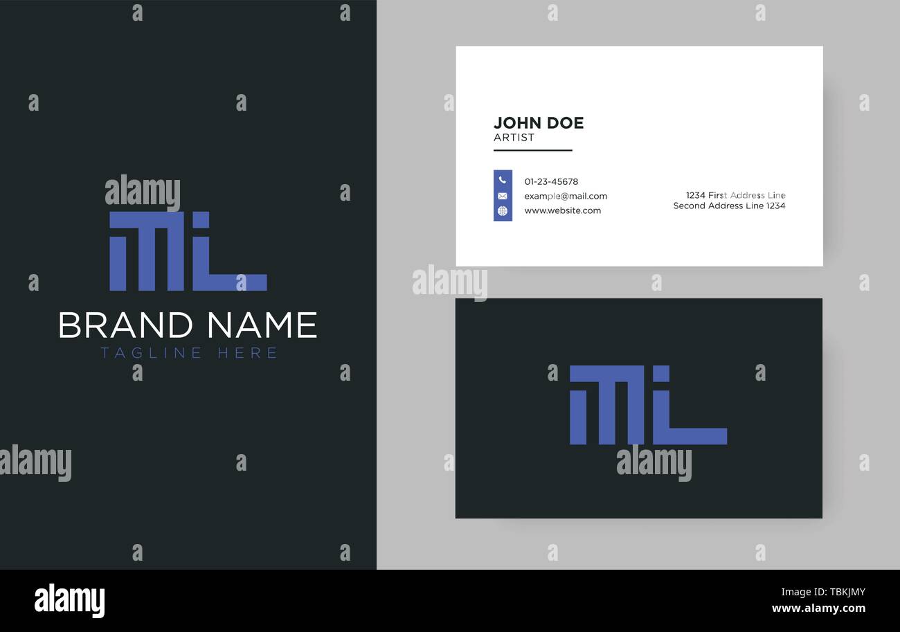 Premium letter ML logo with an elegant corporate identity template ...