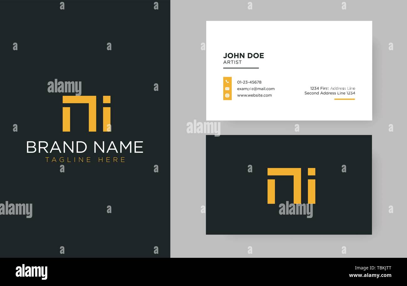 Premium letter NI logo with an elegant corporate identity template ...