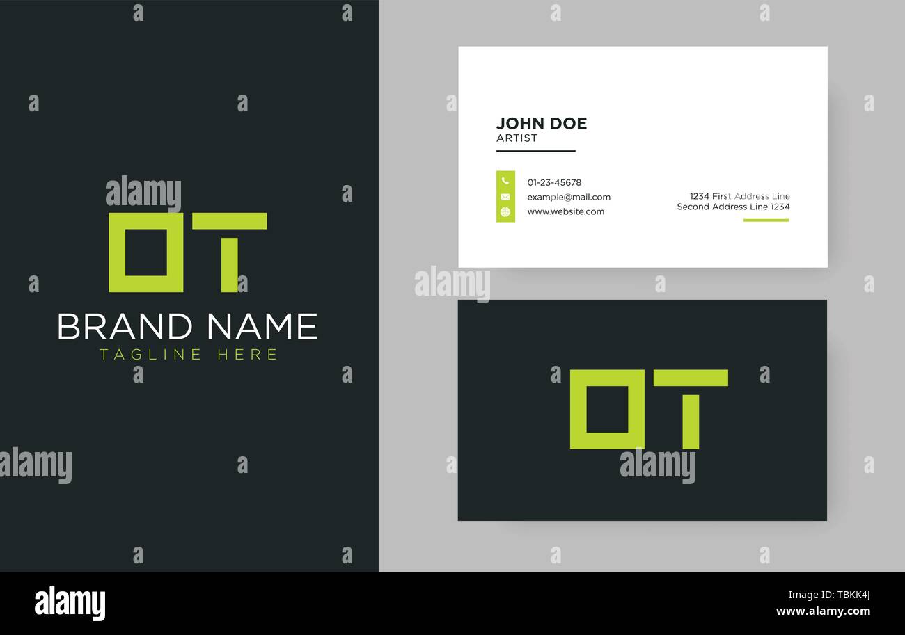 Premium letter OT logo with an elegant corporate identity template ...