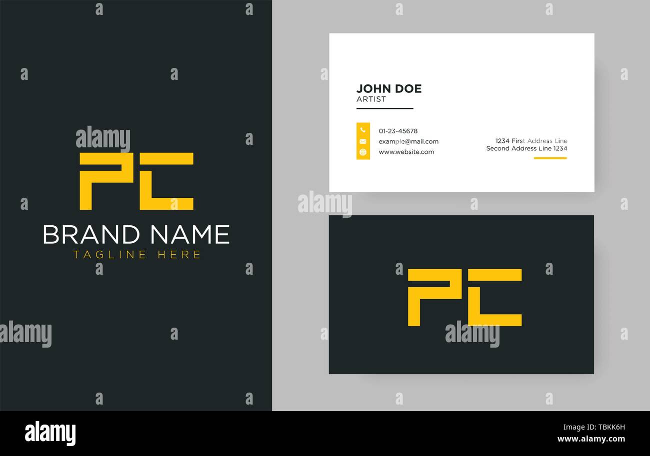 Premium letter PC logo with an elegant corporate identity template ...