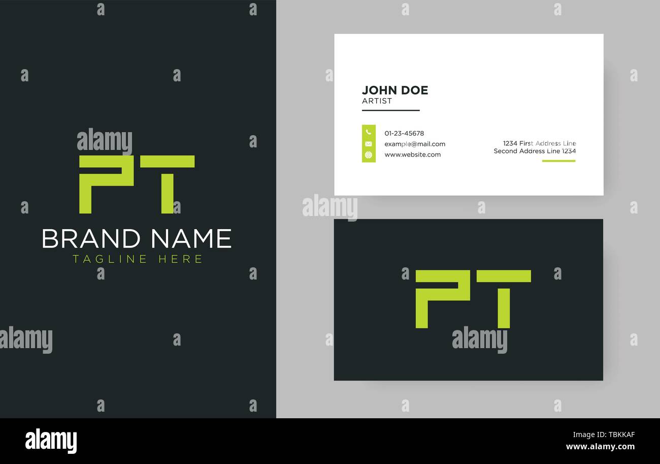 Premium letter PT logo with an elegant corporate identity template ...