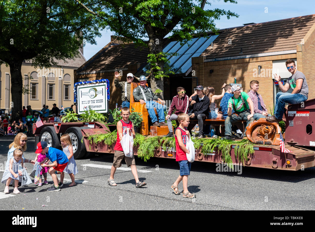 Float for the Deming Logging Show marches in the 2019 Lynden Farmers ...