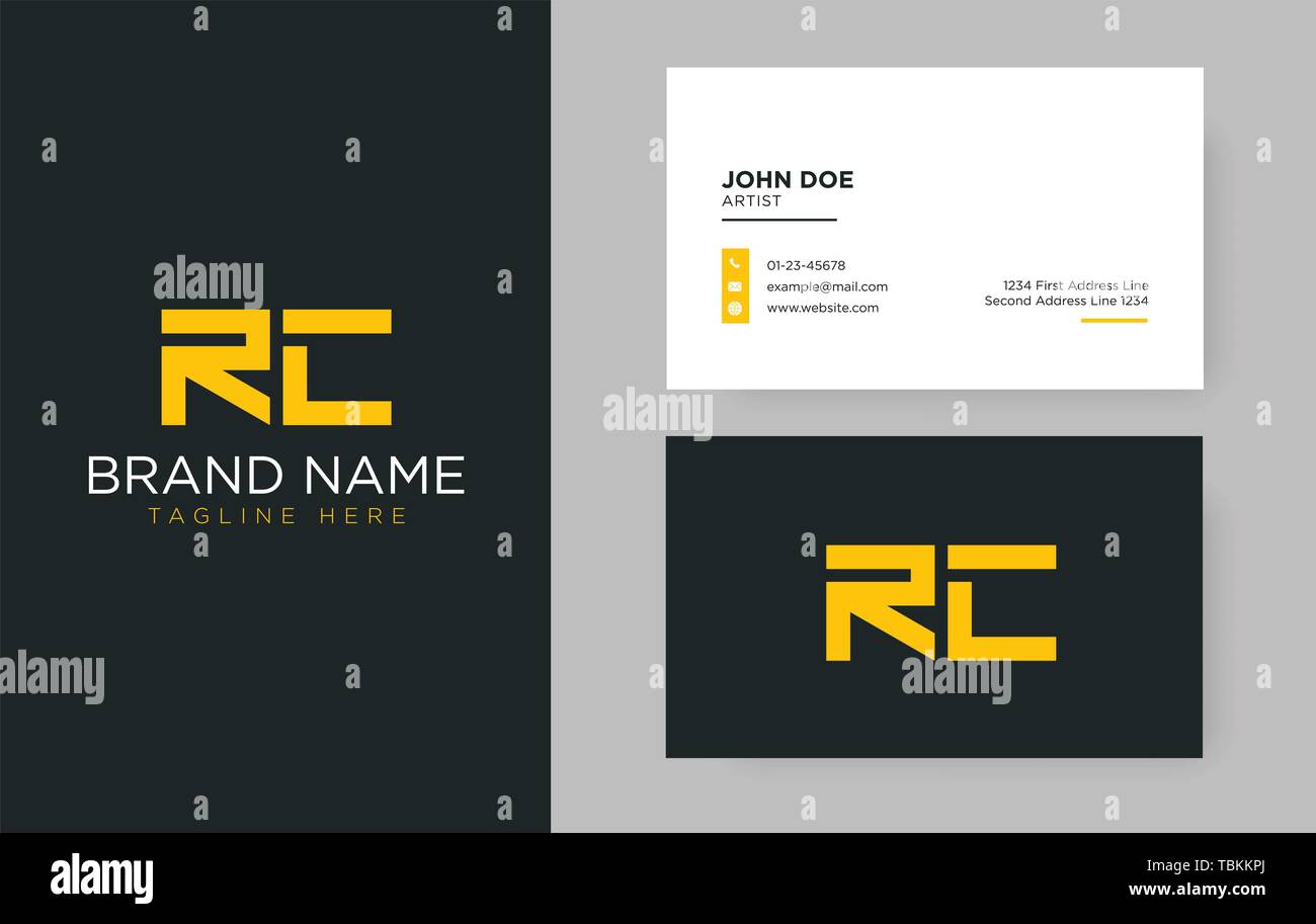 Premium letter RC logo with an elegant corporate identity template ...