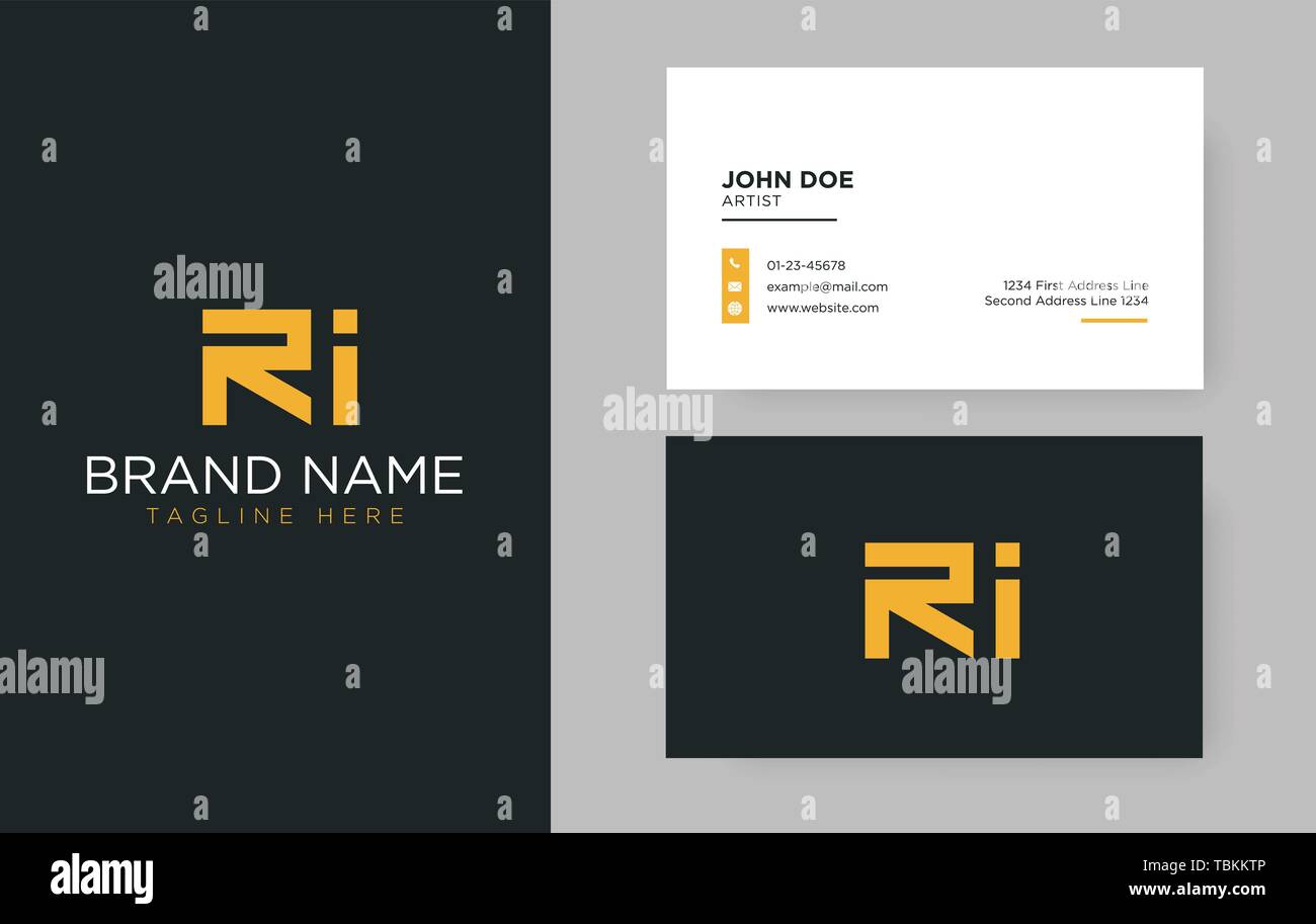 Premium letter RI logo with an elegant corporate identity template ...