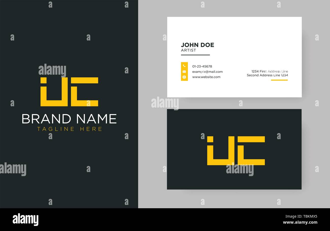 Premium letter UC logo with an elegant corporate identity template ...