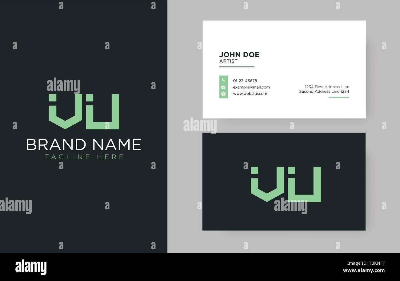 Premium letter VU logo with an elegant corporate identity template ...
