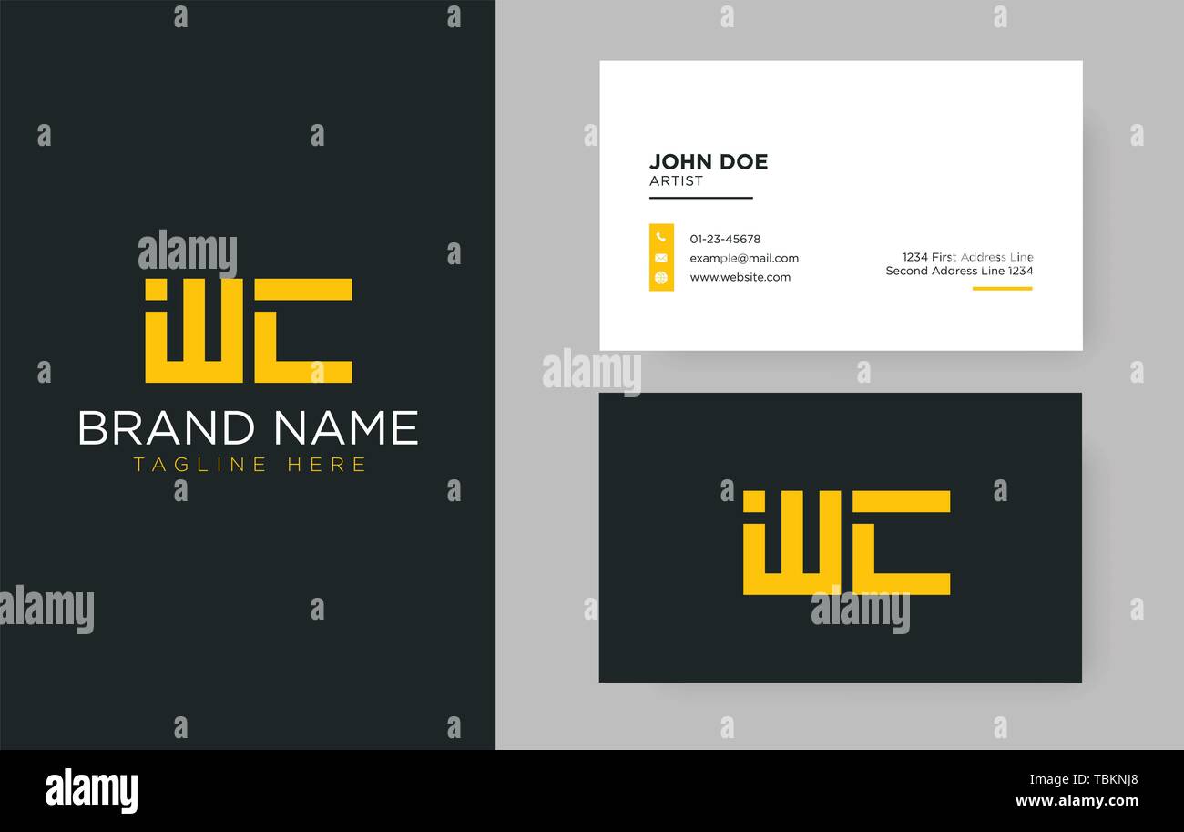 Premium letter WC logo with an elegant corporate identity template ...