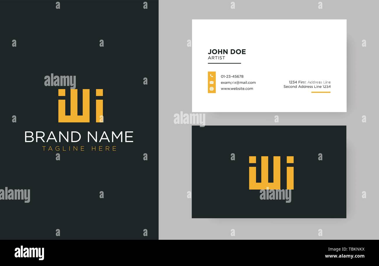 Premium letter WI logo with an elegant corporate identity template ...