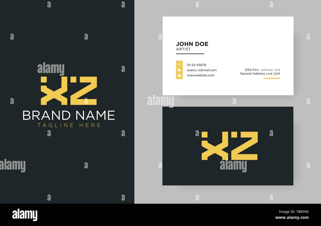 Premium letter XZ logo with an elegant corporate identity template ...