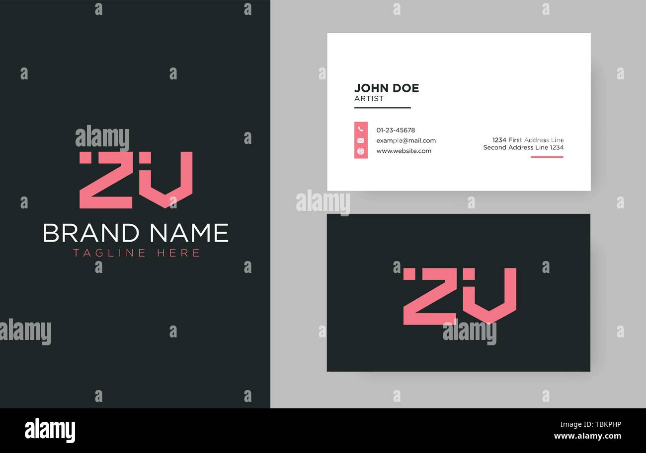 Premium letter ZV logo with an elegant corporate identity template ...