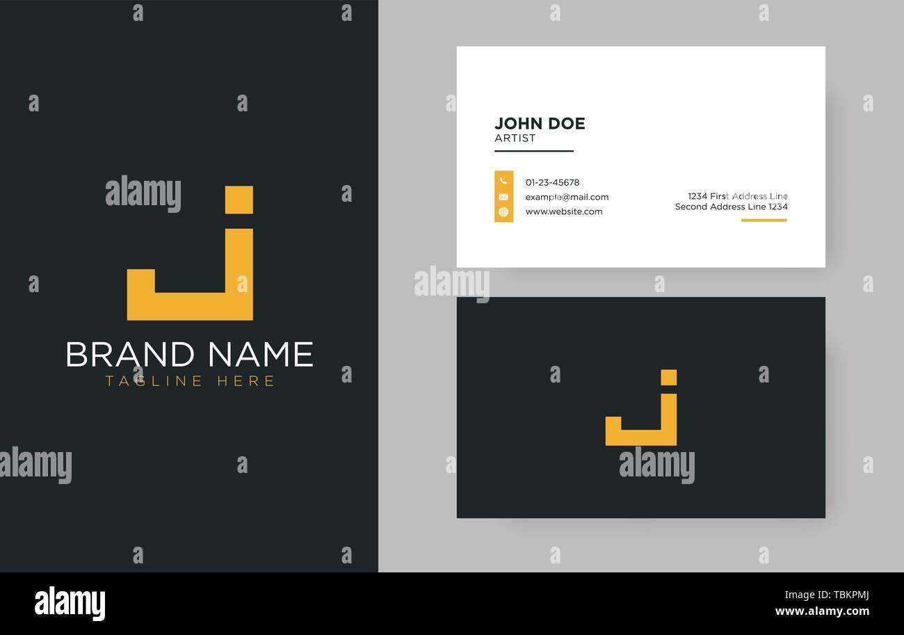 Premium letter J logo with an elegant corporate identity template Stock ...