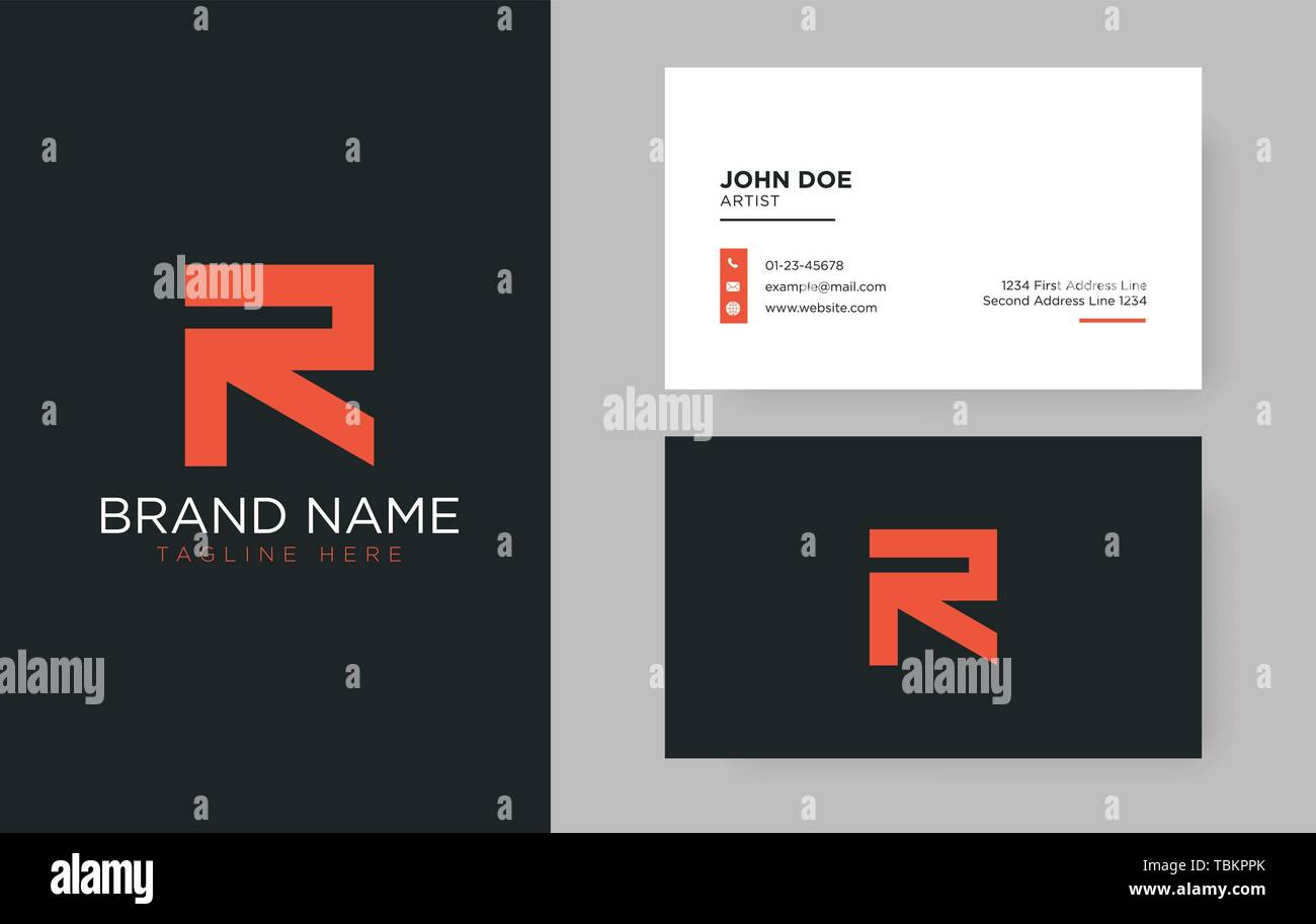 Premium letter R logo with an elegant corporate identity template Stock ...