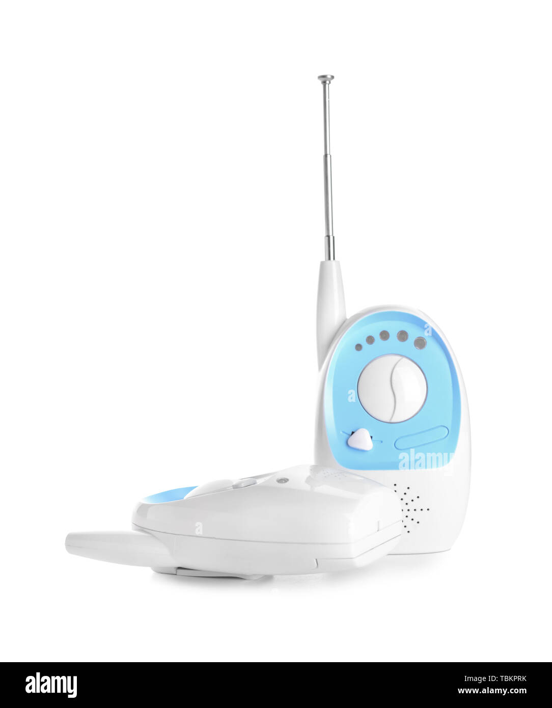 Modern baby monitors on white background Stock Photo - Alamy