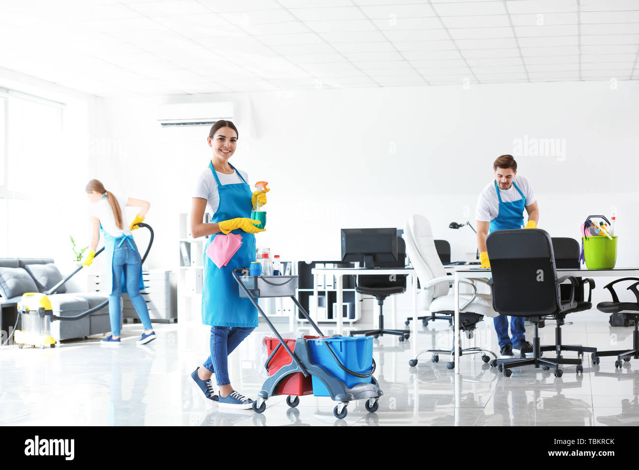 Cleaning trolley office hi-res stock photography and images - Alamy