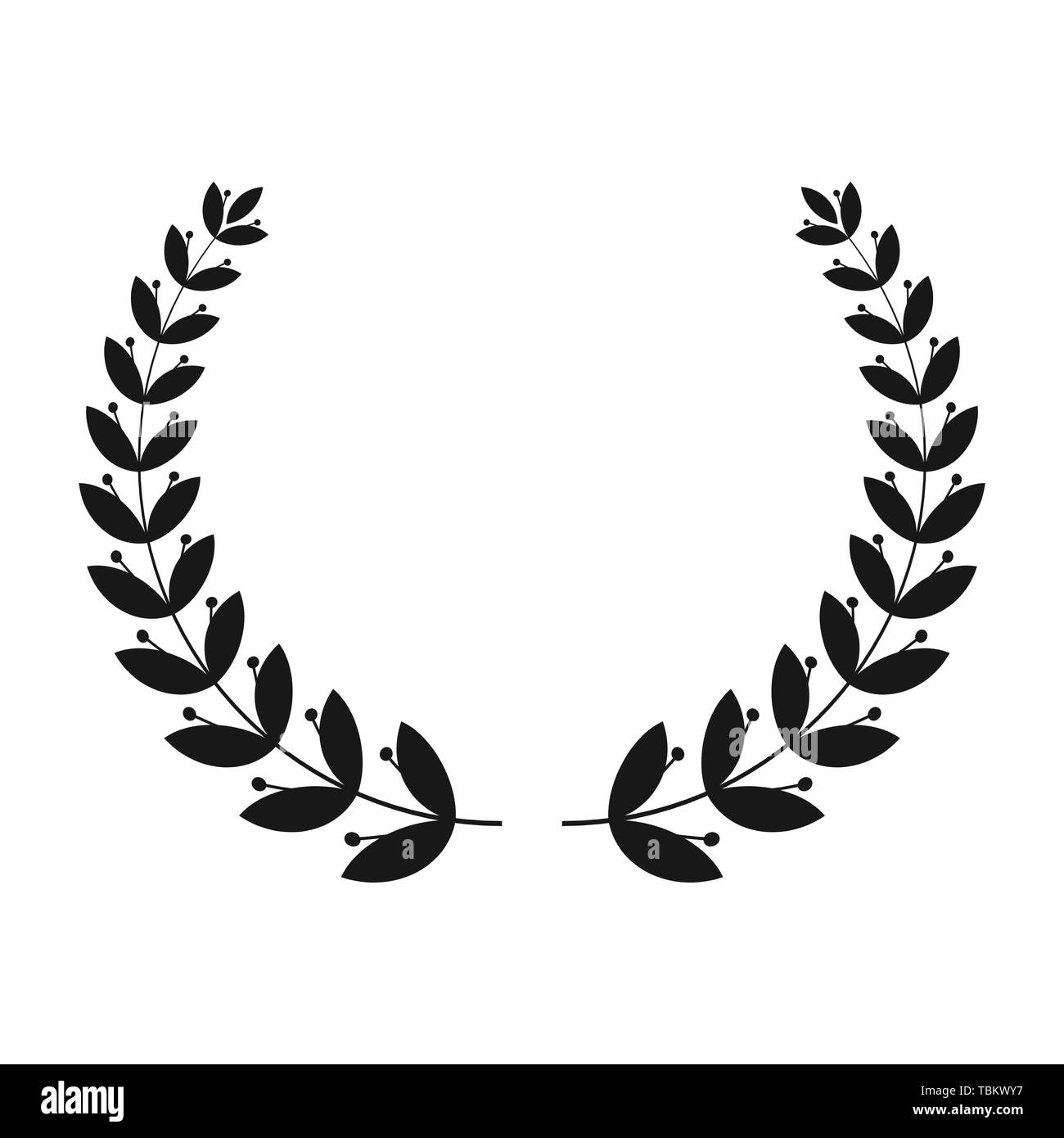 Silhouettes of laurel wreath. The symbol of victory Stock Vector Image ...