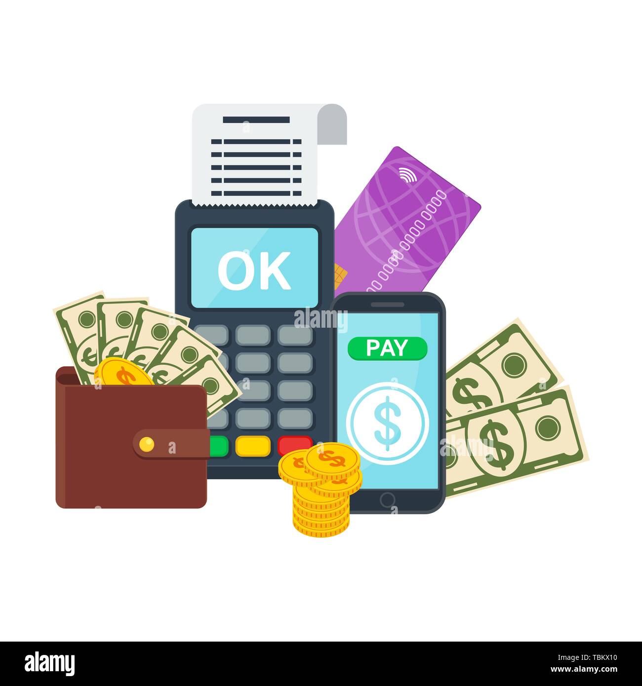 Contactless payment using RFID or NFC technology Stock Vector Image ...