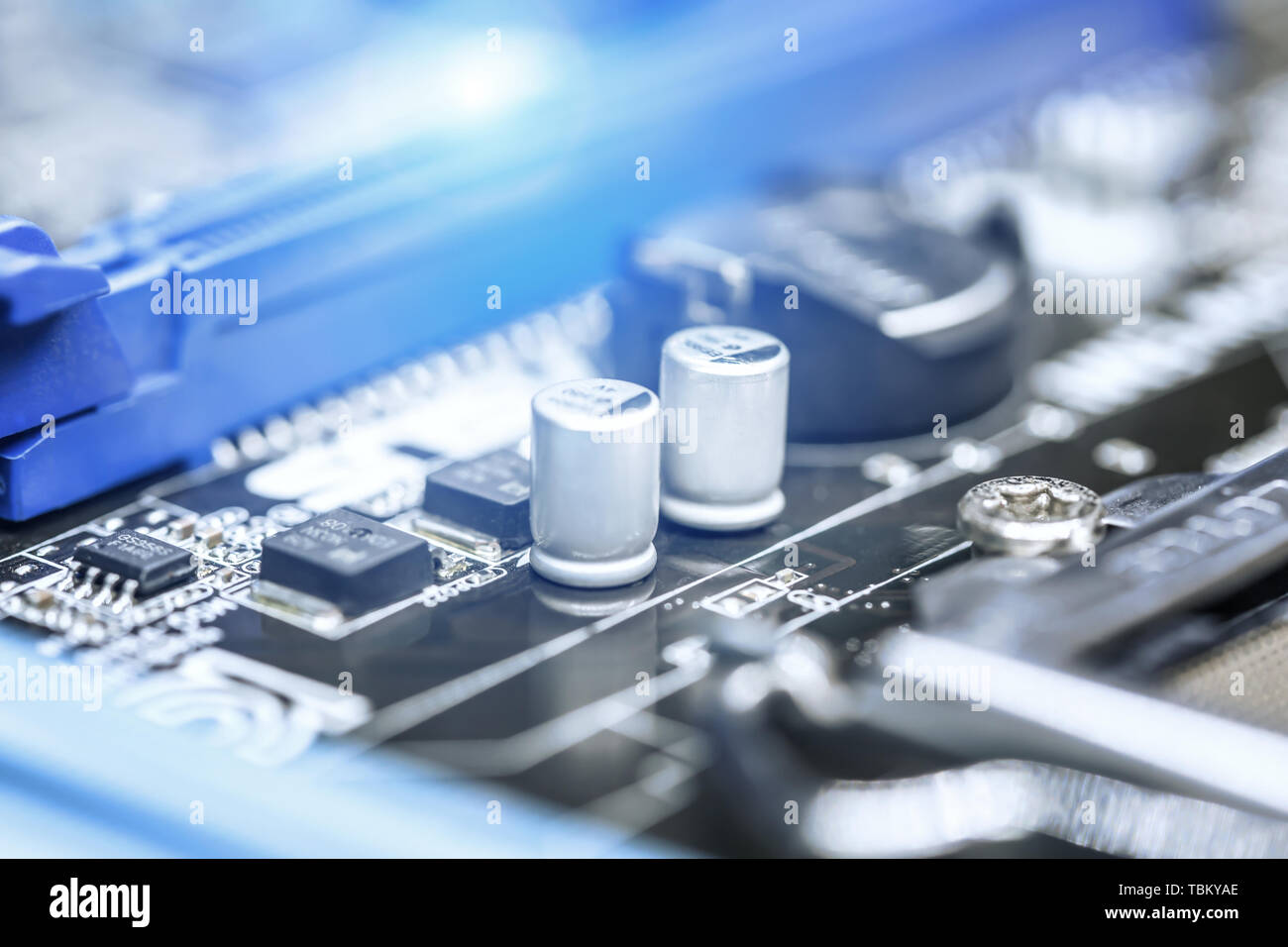 Circuit board close-up Stock Photo - Alamy
