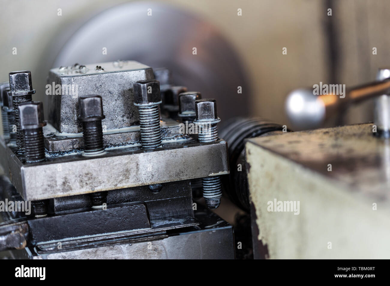 Obsolete Industry Machine working in factory Stock Photo - Alamy