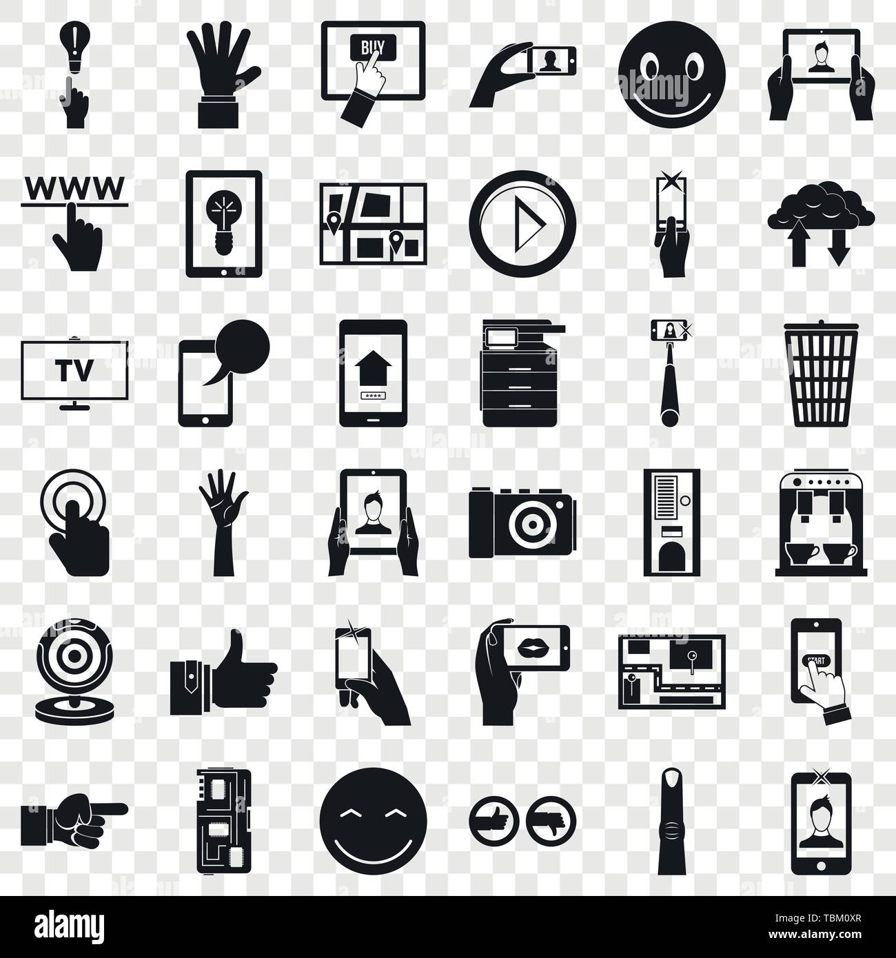 Monitor icons set, simple style Stock Vector Image & Art - Alamy