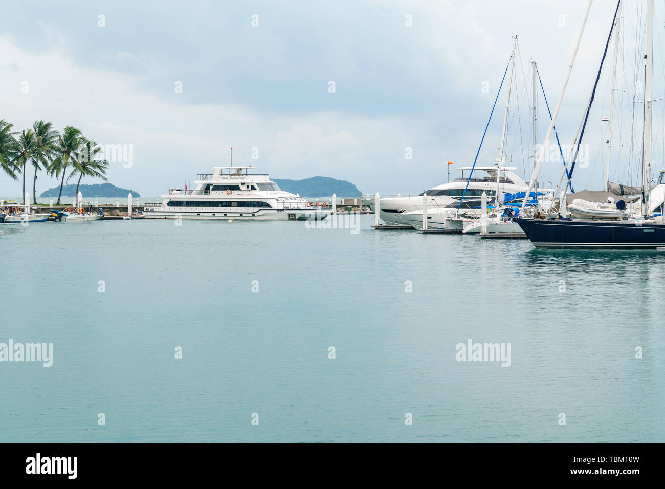 The cruise ship docked at the pier Stock Photo - Alamy