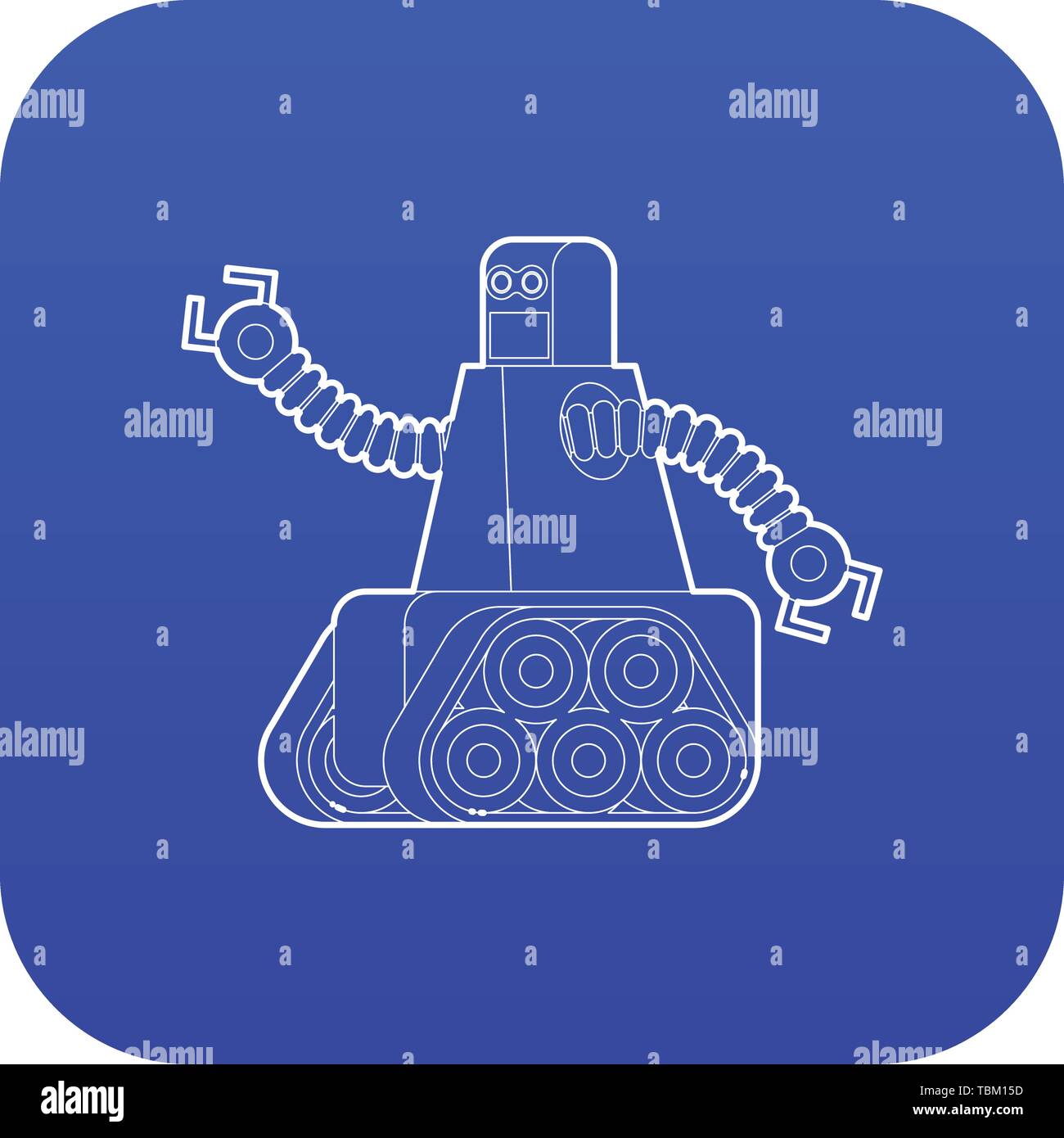 Robot with caterpillar track icon blue vector Stock Vector Image & Art ...