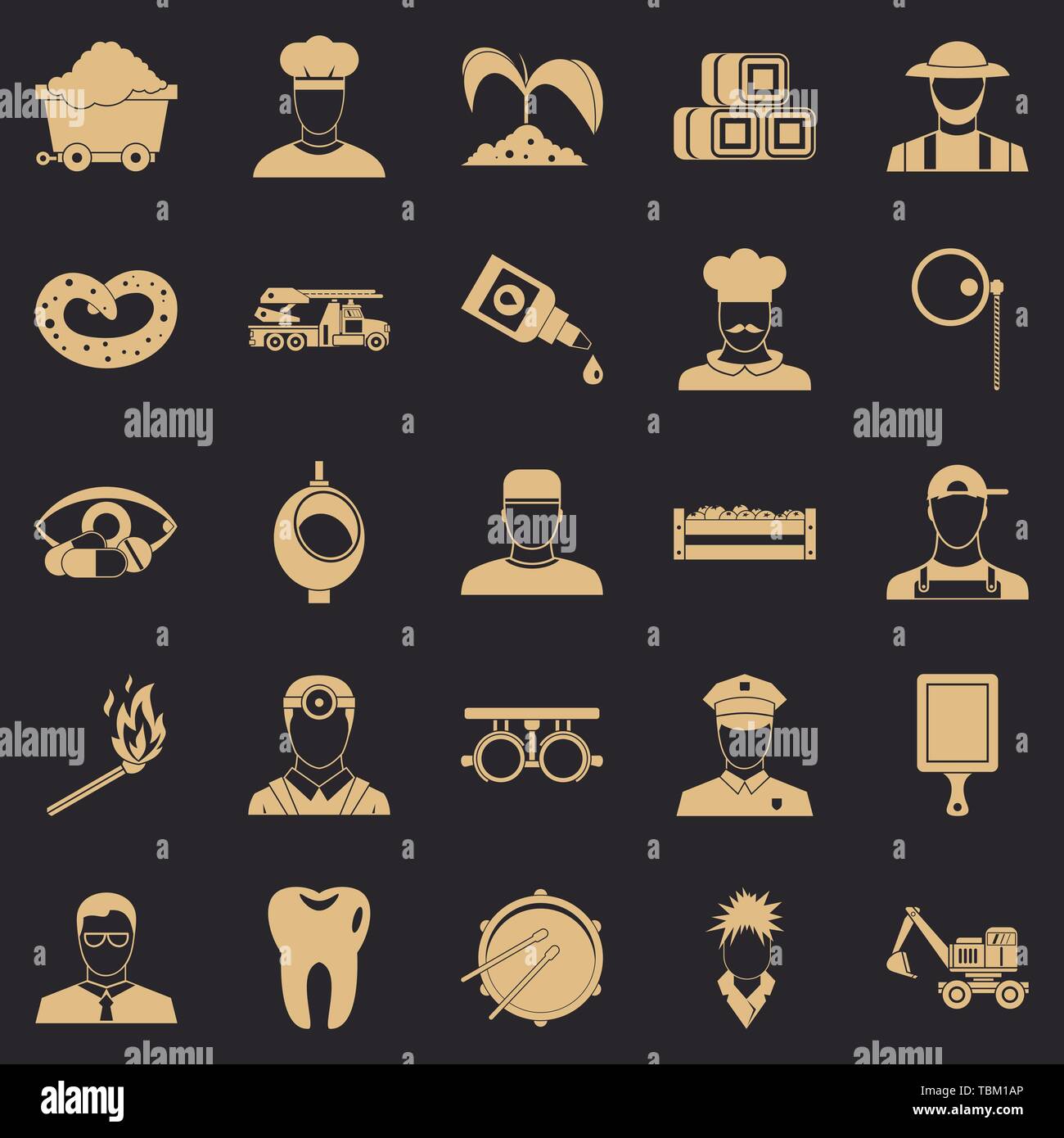 Occupational icons set, simple style Stock Vector Image & Art - Alamy