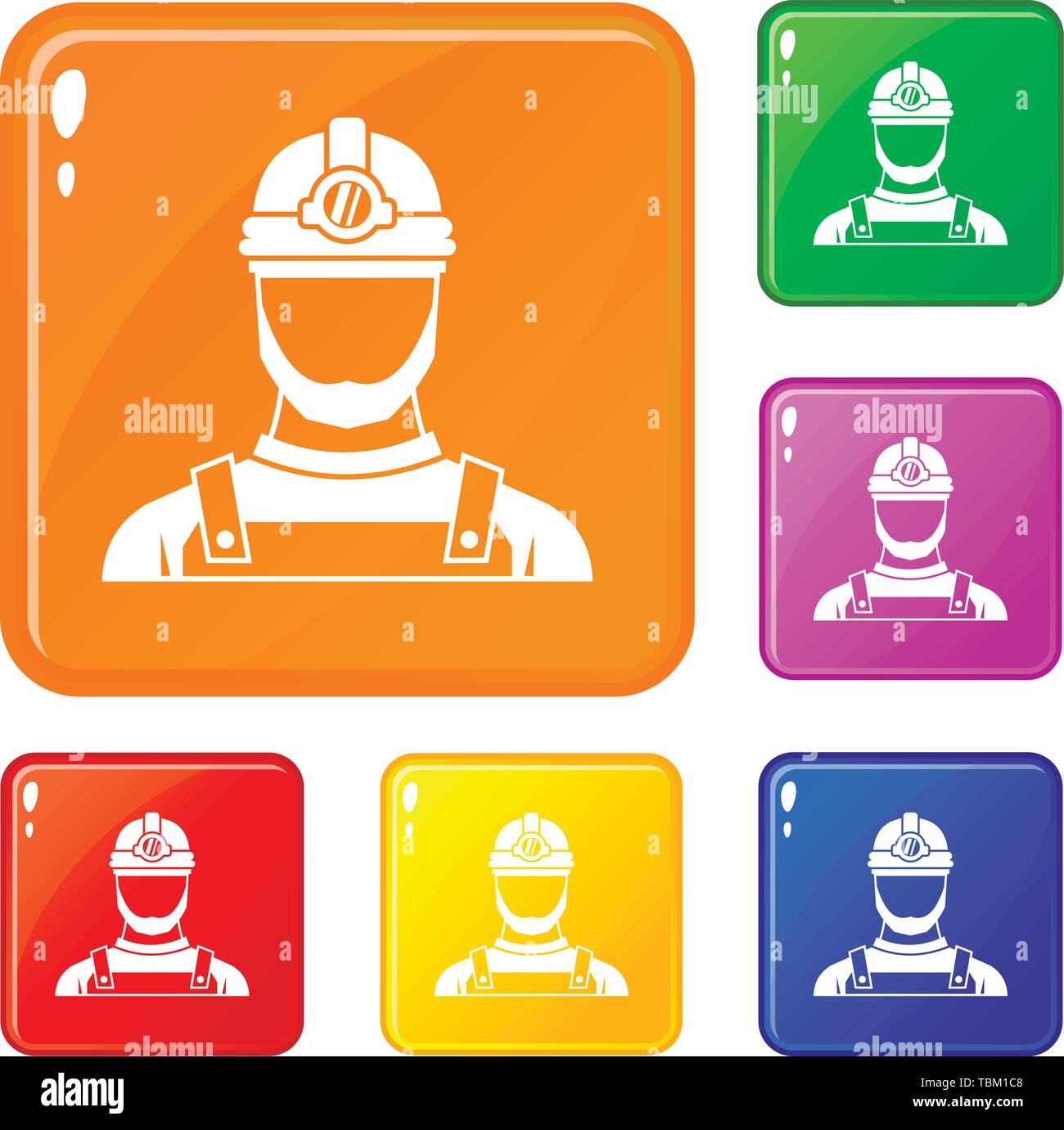 Male miner icons set vector color Stock Vector Image & Art - Alamy