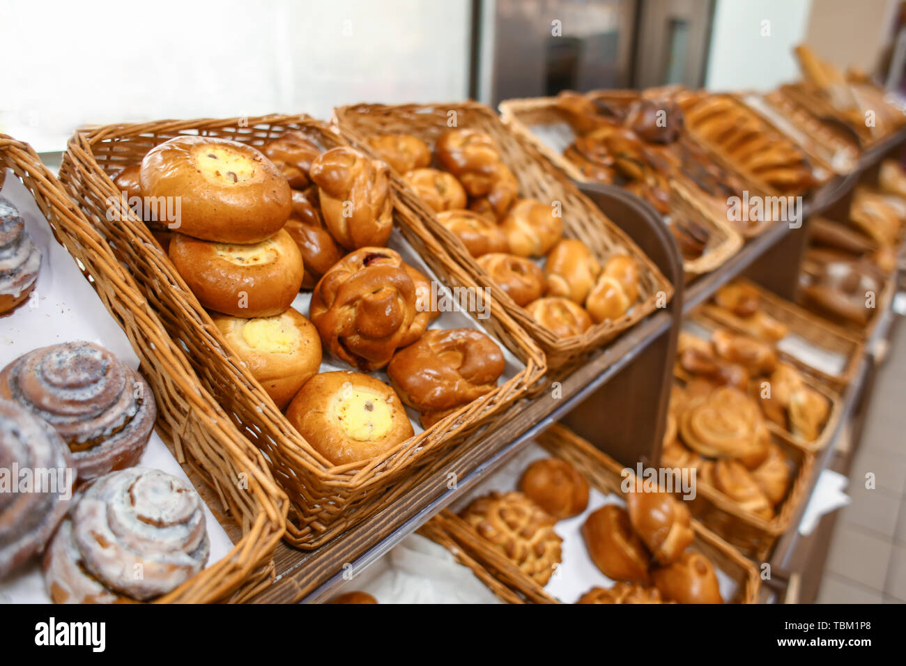 Tasty fresh bakery products in supermarket Stock Photo - Alamy