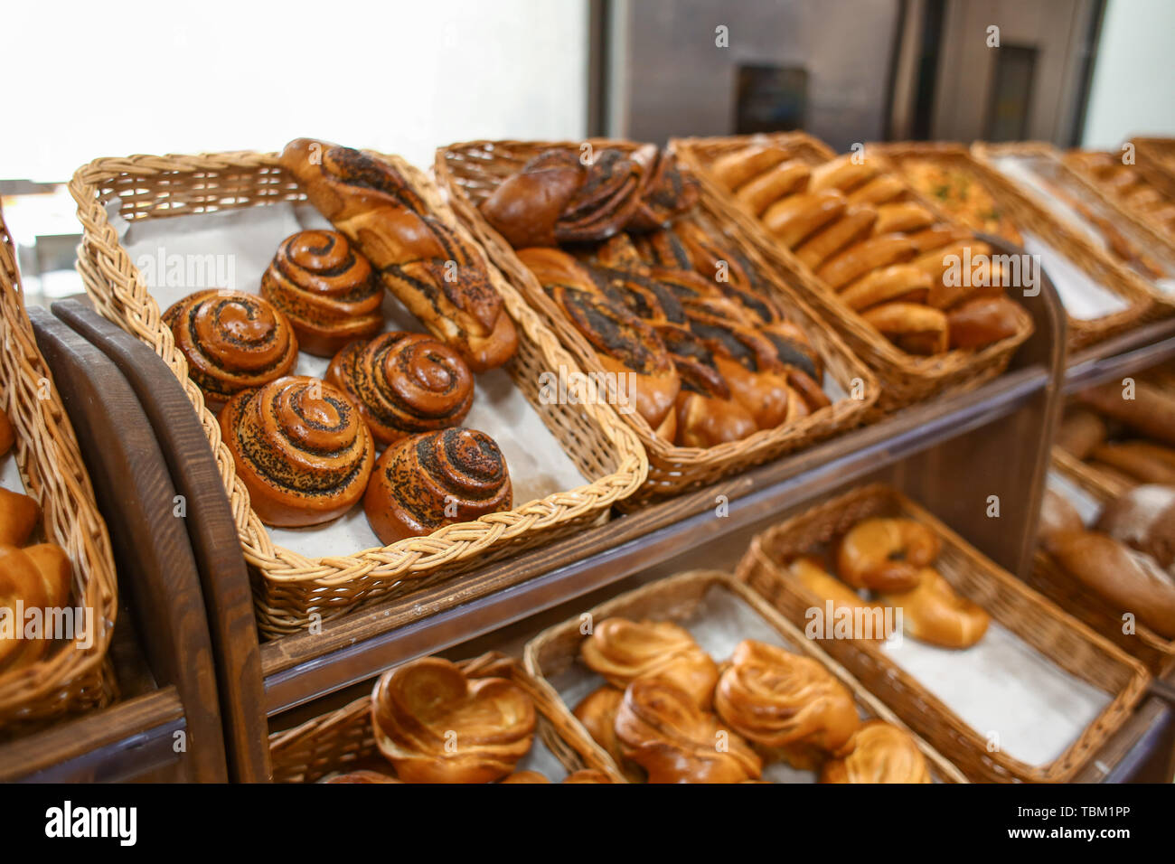 Tasty fresh bakery products in supermarket Stock Photo - Alamy
