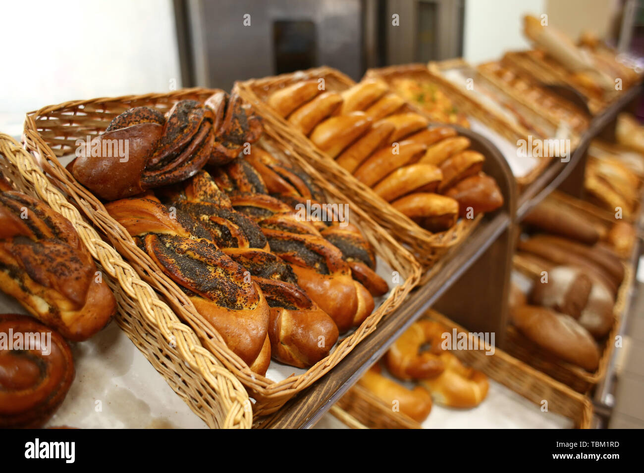 Tasty fresh bakery products in supermarket Stock Photo - Alamy