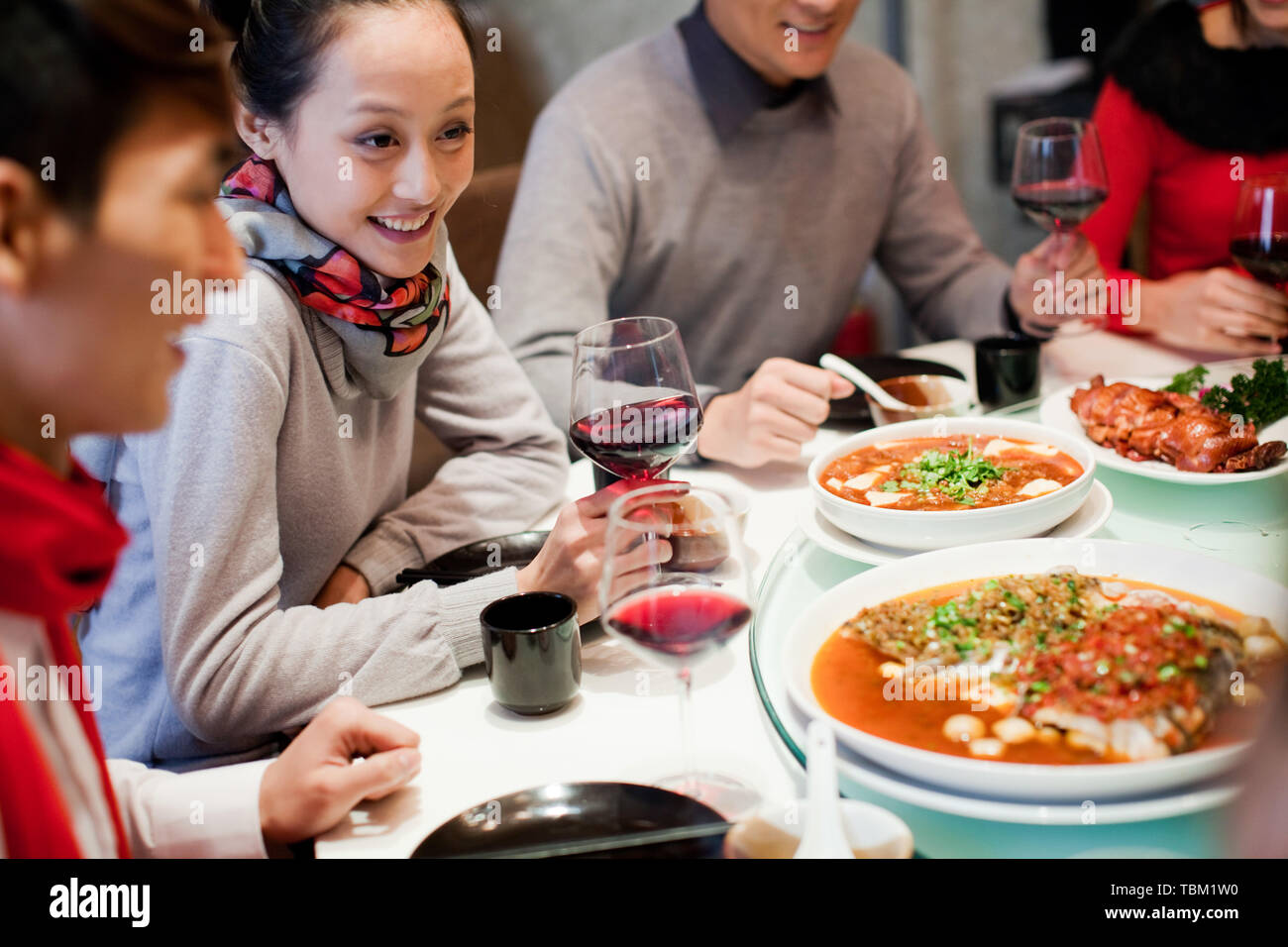 Dinner at the restaurant Stock Photo - Alamy